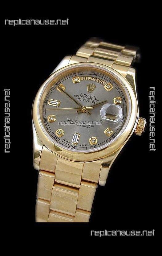 Rolex Day Date Japanese Full Gold Diamond Replica Watch From Rolex
