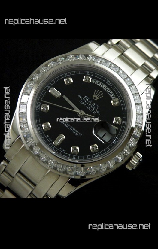 Rolex Oyster Perpetual Day Date Japanese Automatic Watch in Black Dial ...